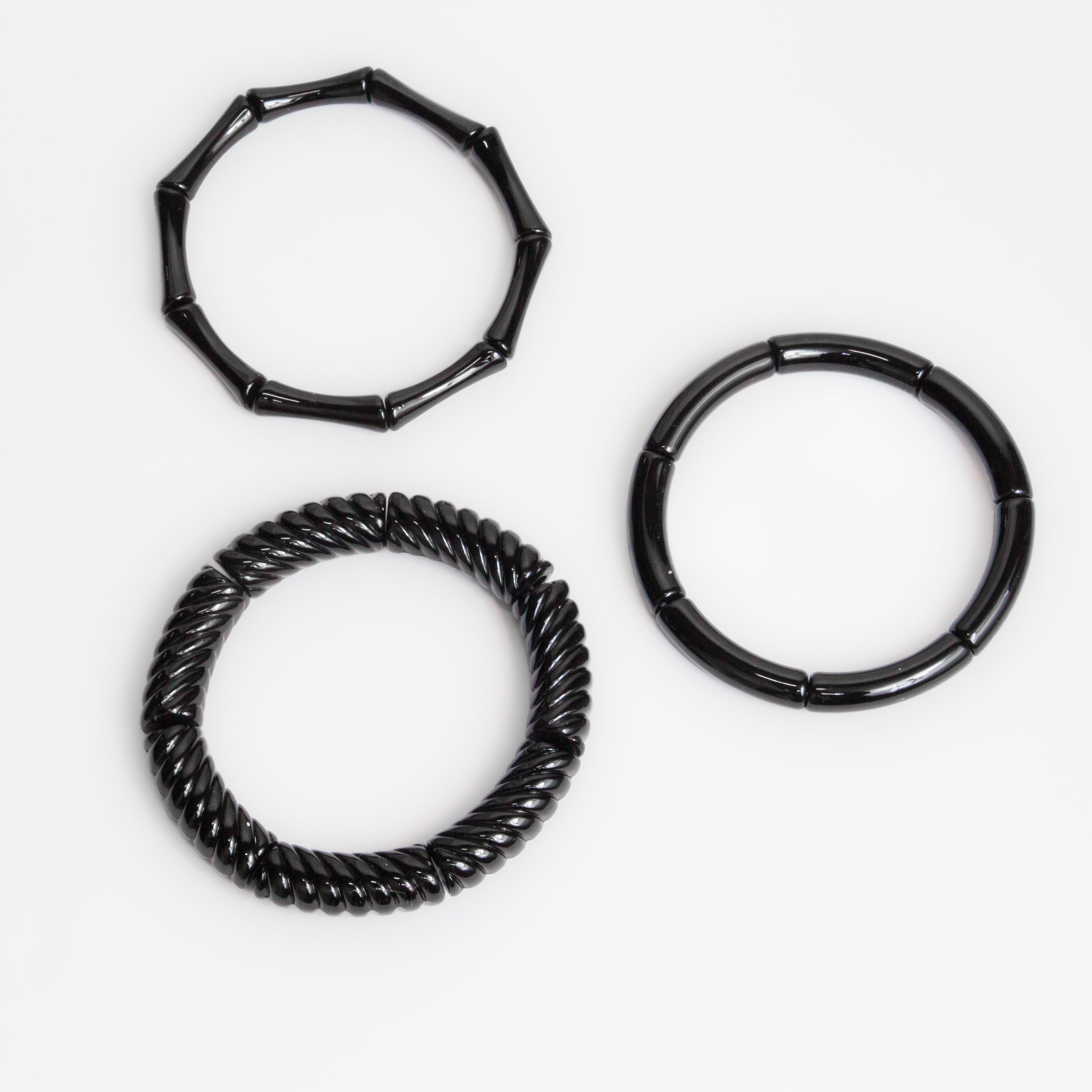 Bratari Elastice cu Sectiuni Geometrice Trio Arches, Set 3 - Negru ...